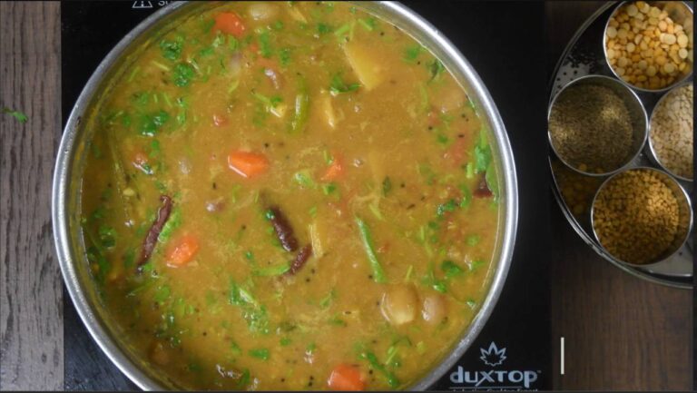 Thalicha Sambar Recipe | Milagai Killi Pota Sambar - Subbus Kitchen