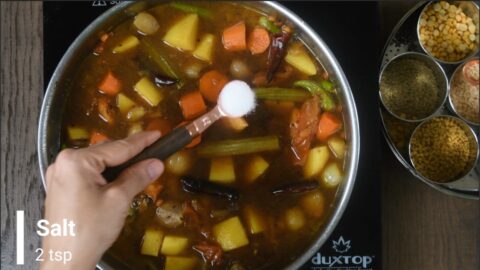 Thalicha Sambar Recipe | Milagai Killi Pota Sambar - Subbus Kitchen