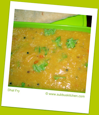 Dhal Fry - Subbus Kitchen