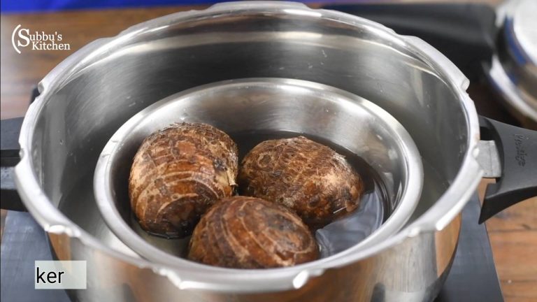 Seppankizhangu Roast / Taro root Fry - Subbus Kitchen