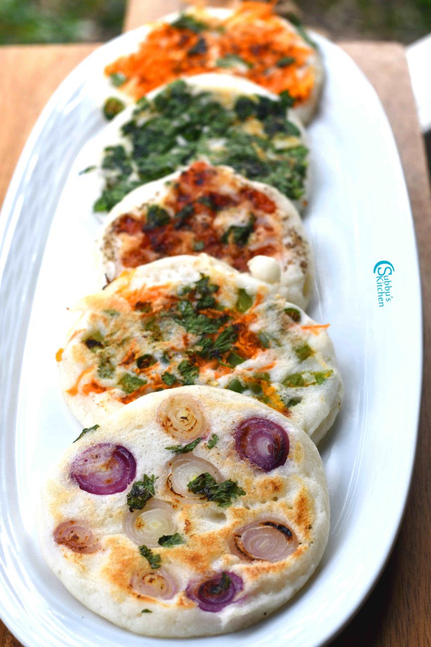 Variety Uthappam | Mini Uttapam Recipe | Uttapam | 5+ Utappam - Subbus ...
