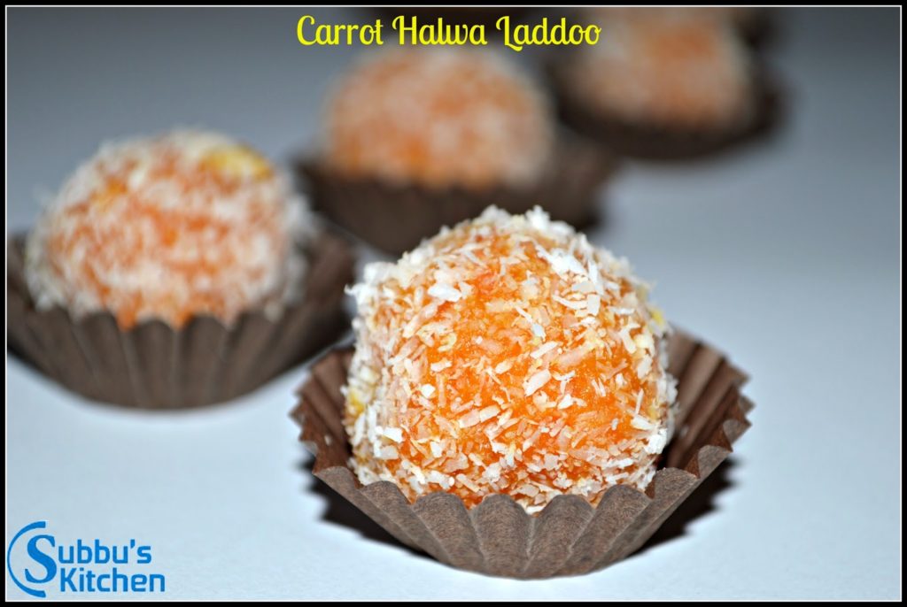 Carrot Halwa Ladoo and Candy - Subbus Kitchen