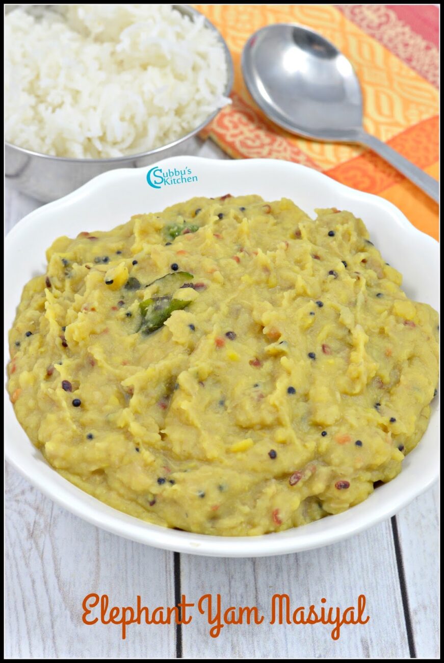 Senai Masiyal | Chenai Masiyal | Elephant Yam Masiyal - Subbus Kitchen