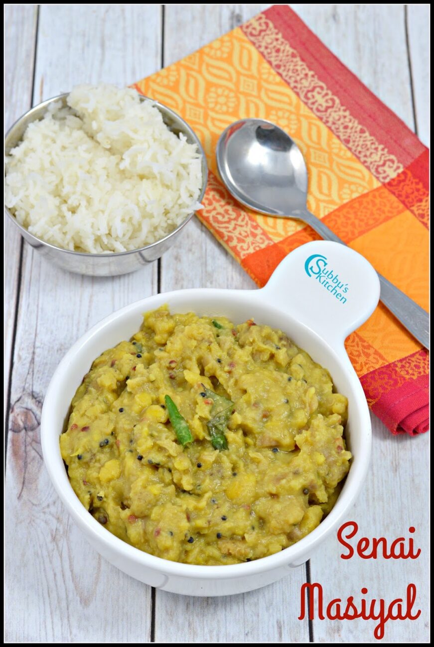 Senai Masiyal | Chenai Masiyal | Elephant Yam Masiyal - Subbus Kitchen