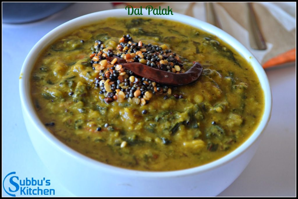 Dal Palak - Subbus Kitchen