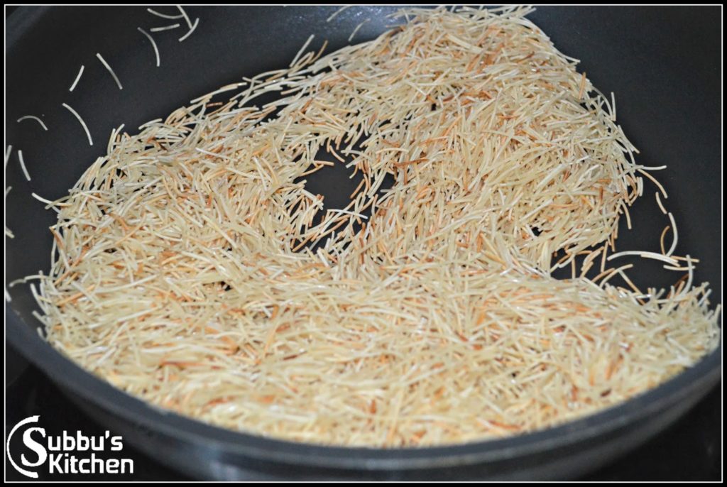 Semiya Pulao | Vermicilli Pulao - Subbus Kitchen