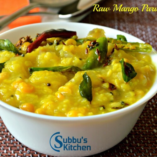 Raw Mango Paruppu Kootu | Mangai Kootu - Subbus Kitchen