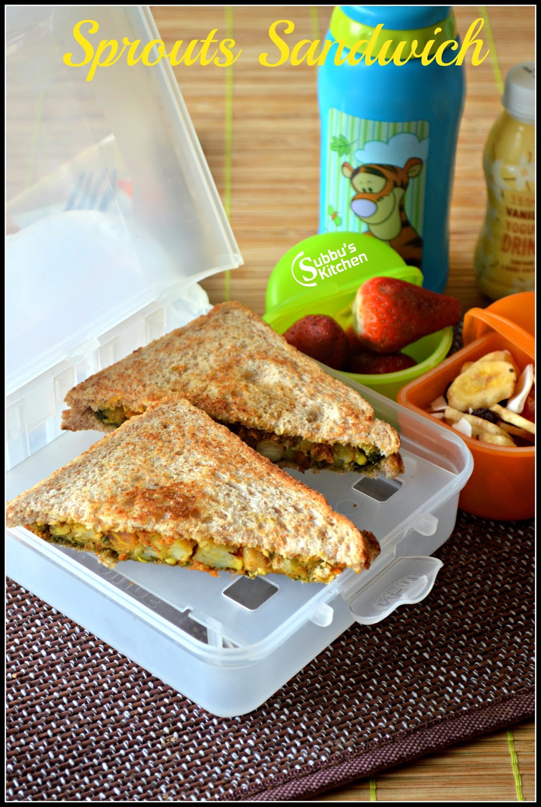 Sprouts Masala Sandwich - Subbus Kitchen