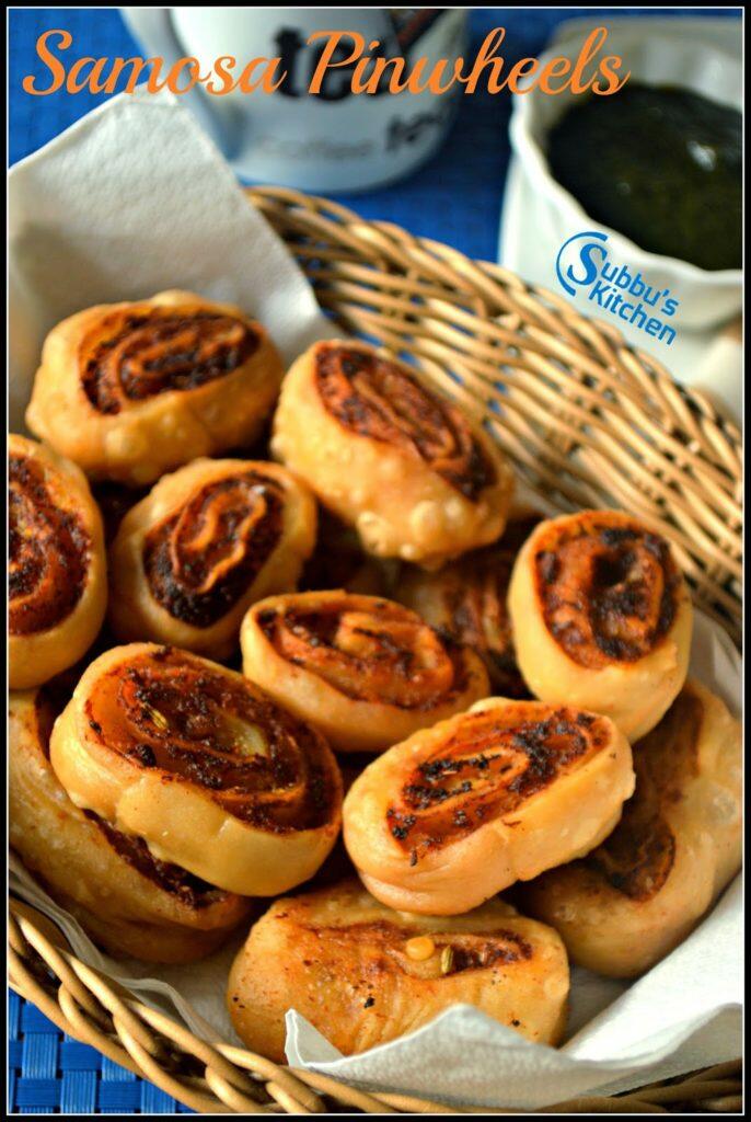 Samosa Pinwheels Recipe | Samosa Bites Recipe - Subbus Kitchen