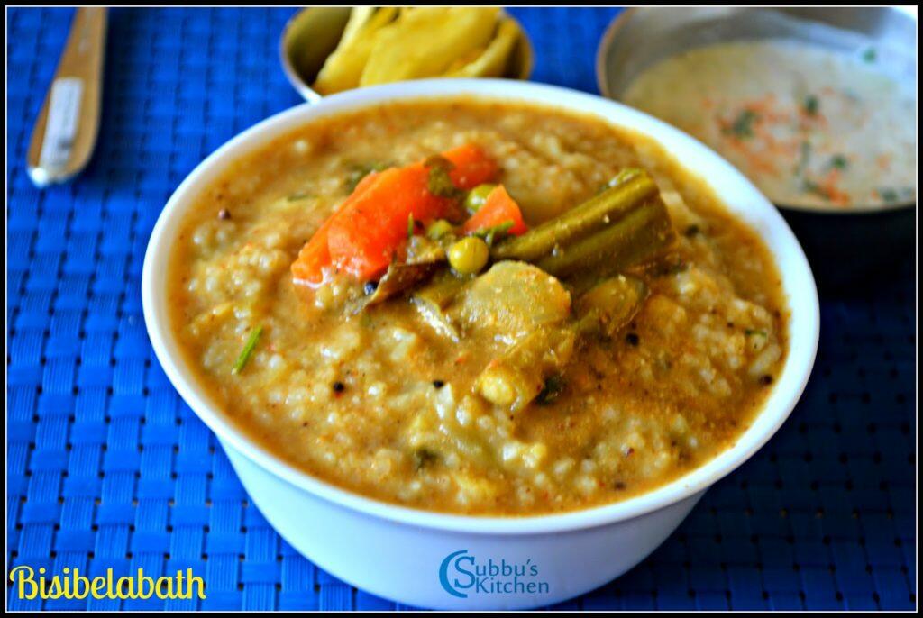 South Indian Lunch Menu 12 - Bisibelabath, Kalyana Rasam, Potato stir ...