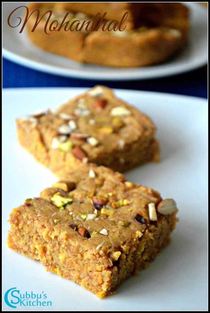 Mohanthal Recipe | Instant Mohanthal Recipe - Subbus Kitchen