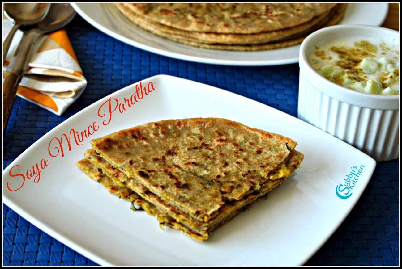 Soya Mince Paratha Recipe | Soya Granules Paratha Recipe | Soya Paratha ...