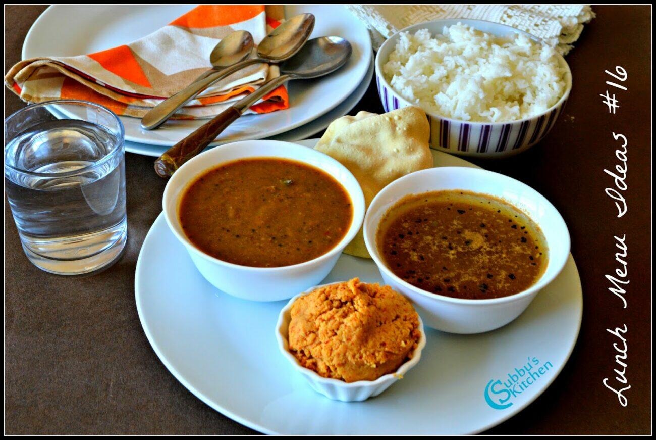 South Indian Lunch Menu Archives - Subbus Kitchen