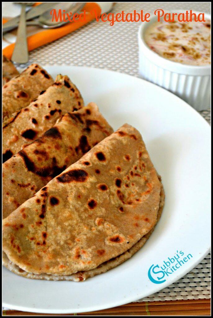 Mixed Vegetable Paratha Recipe - Subbus Kitchen