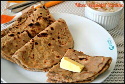 Mixed Vegetable Paratha Recipe - Subbus Kitchen