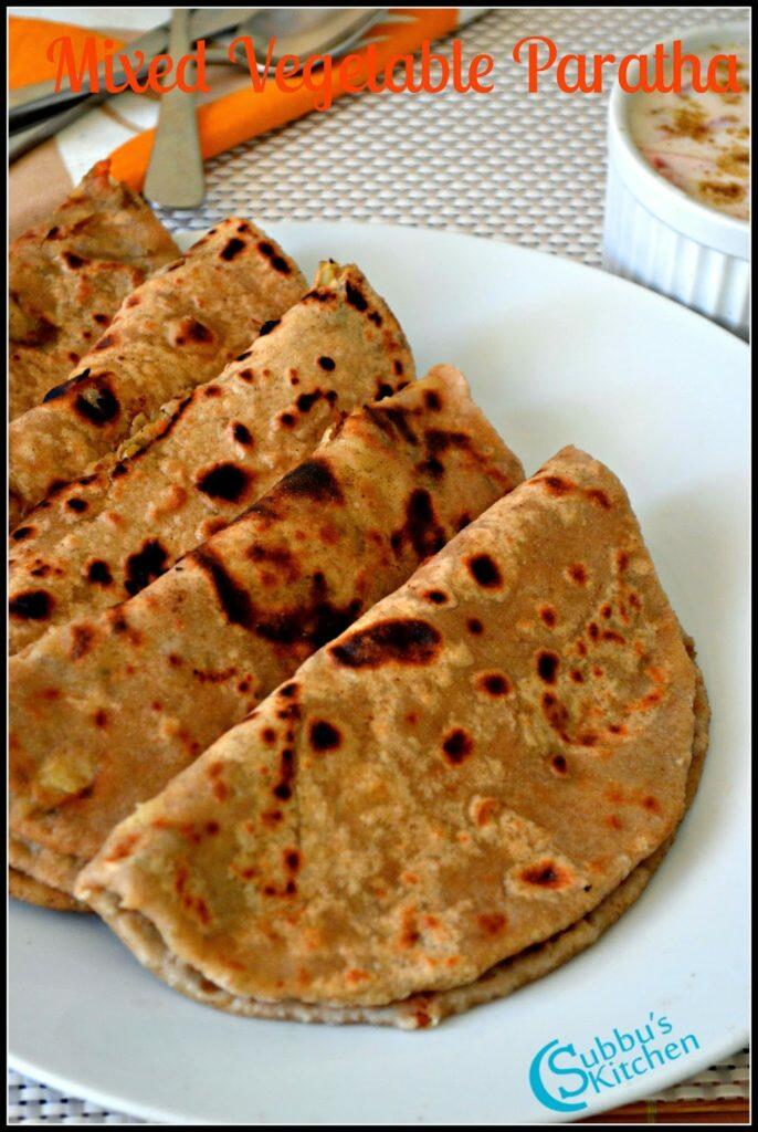 Mixed Vegetable Paratha Recipe - Subbus Kitchen