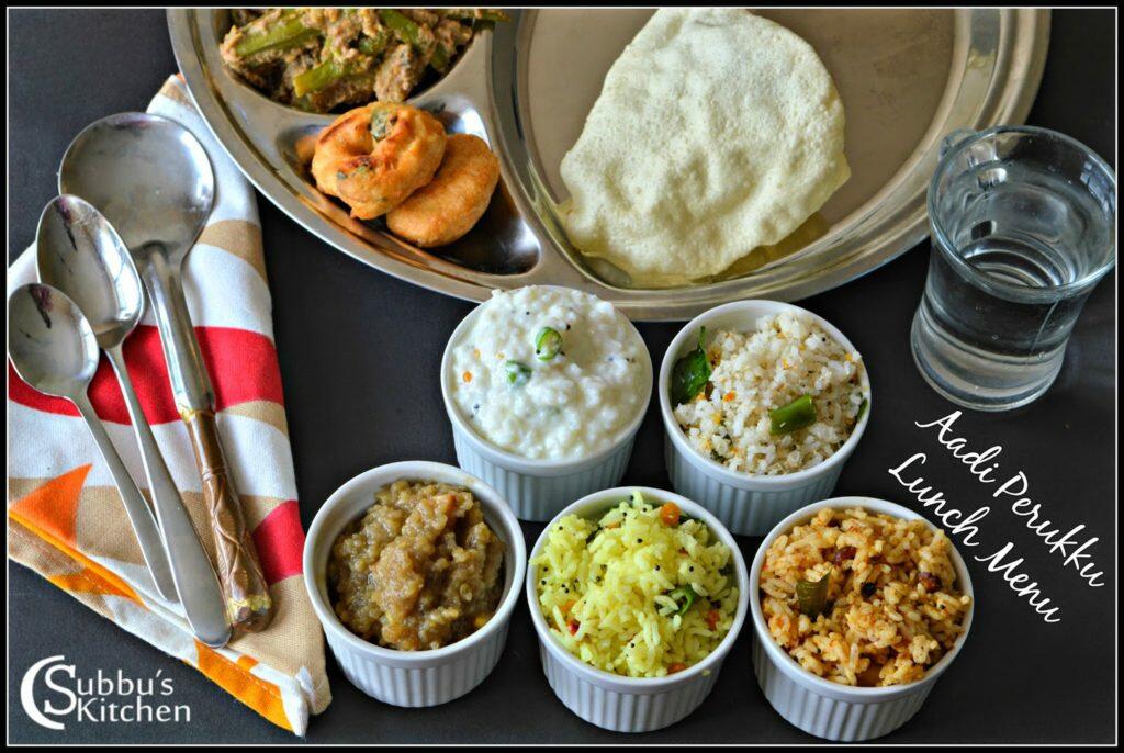 Aadi Perukku Lunch Menu (Festival Lunch Menu #2) - Sweet Pongal, Vadai ...