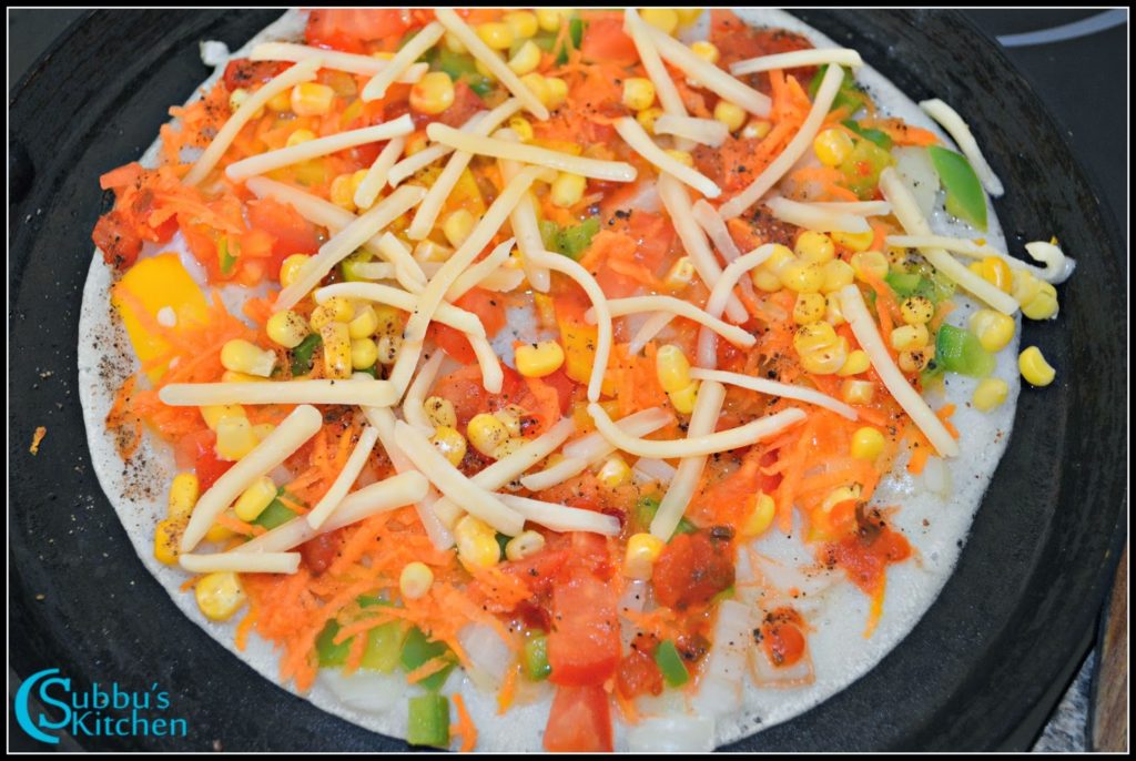 Pizza Dosai Recipe | Pizza Dosa Recipe - Subbus Kitchen