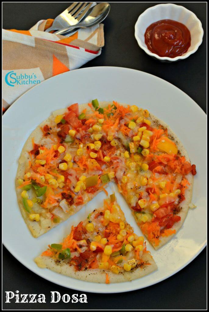 Pizza Dosai Recipe | Pizza Dosa Recipe - Subbus Kitchen