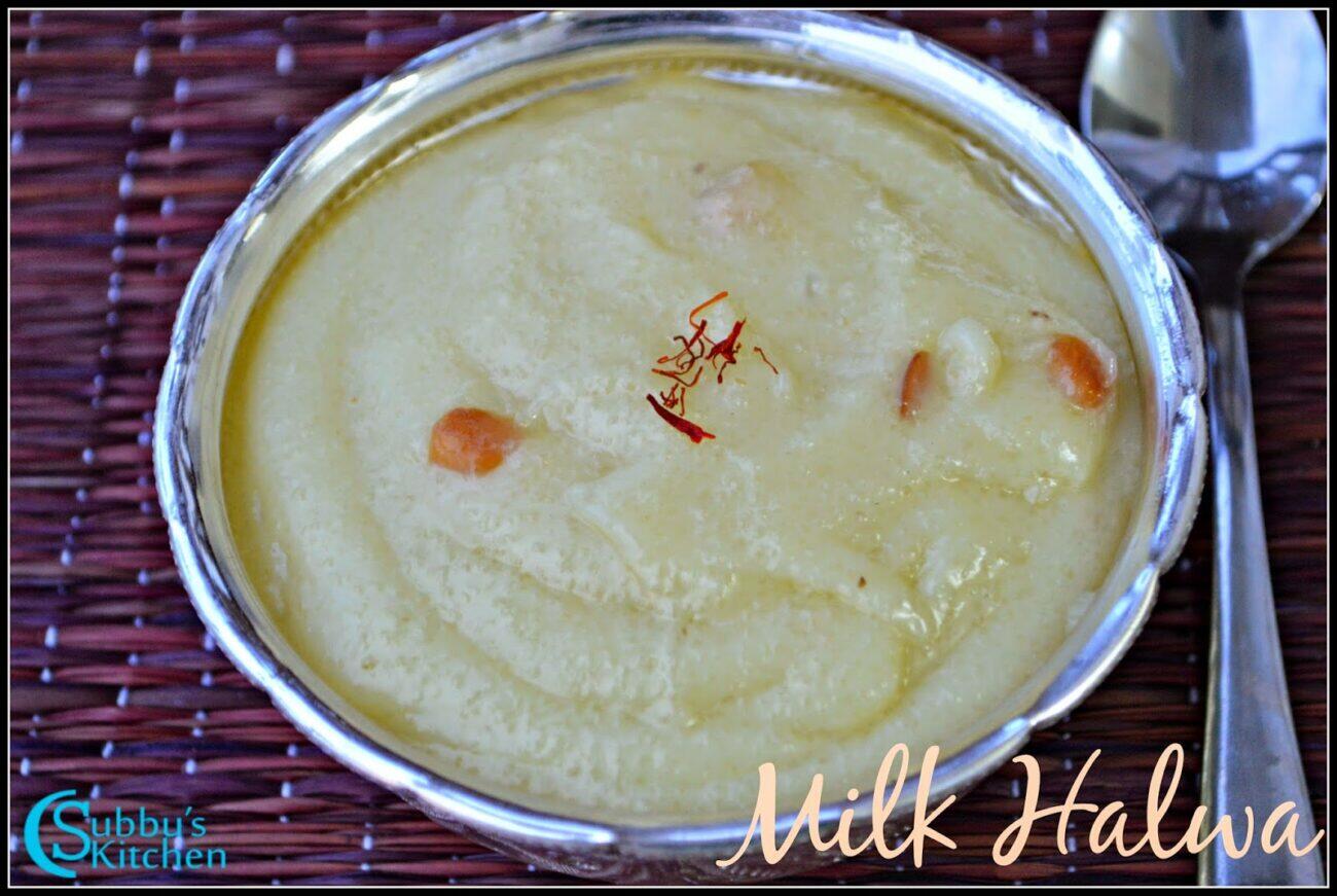 Milk Halwa Recipe (Paal Halwa) - Subbus Kitchen