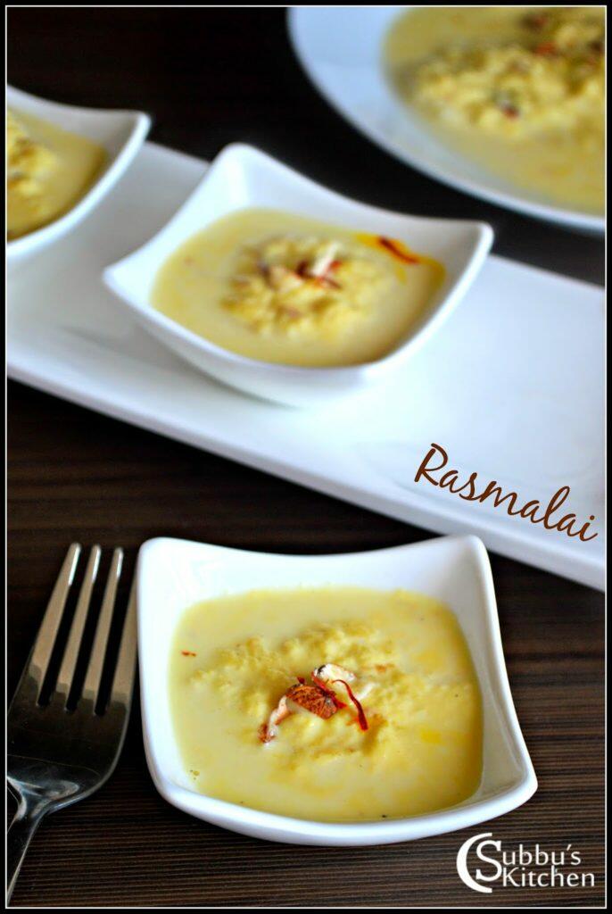 Rasmalai Recipe - Subbus Kitchen