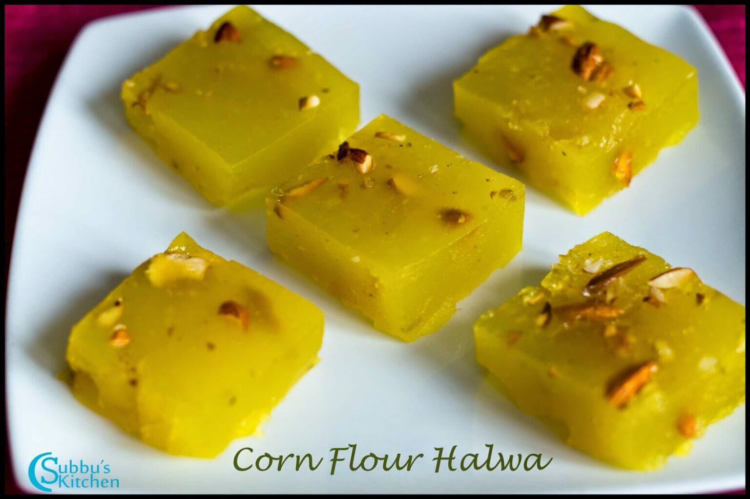 Corn Flour Halwa Recipe | Karachi Halwa Recipe - Subbus Kitchen
