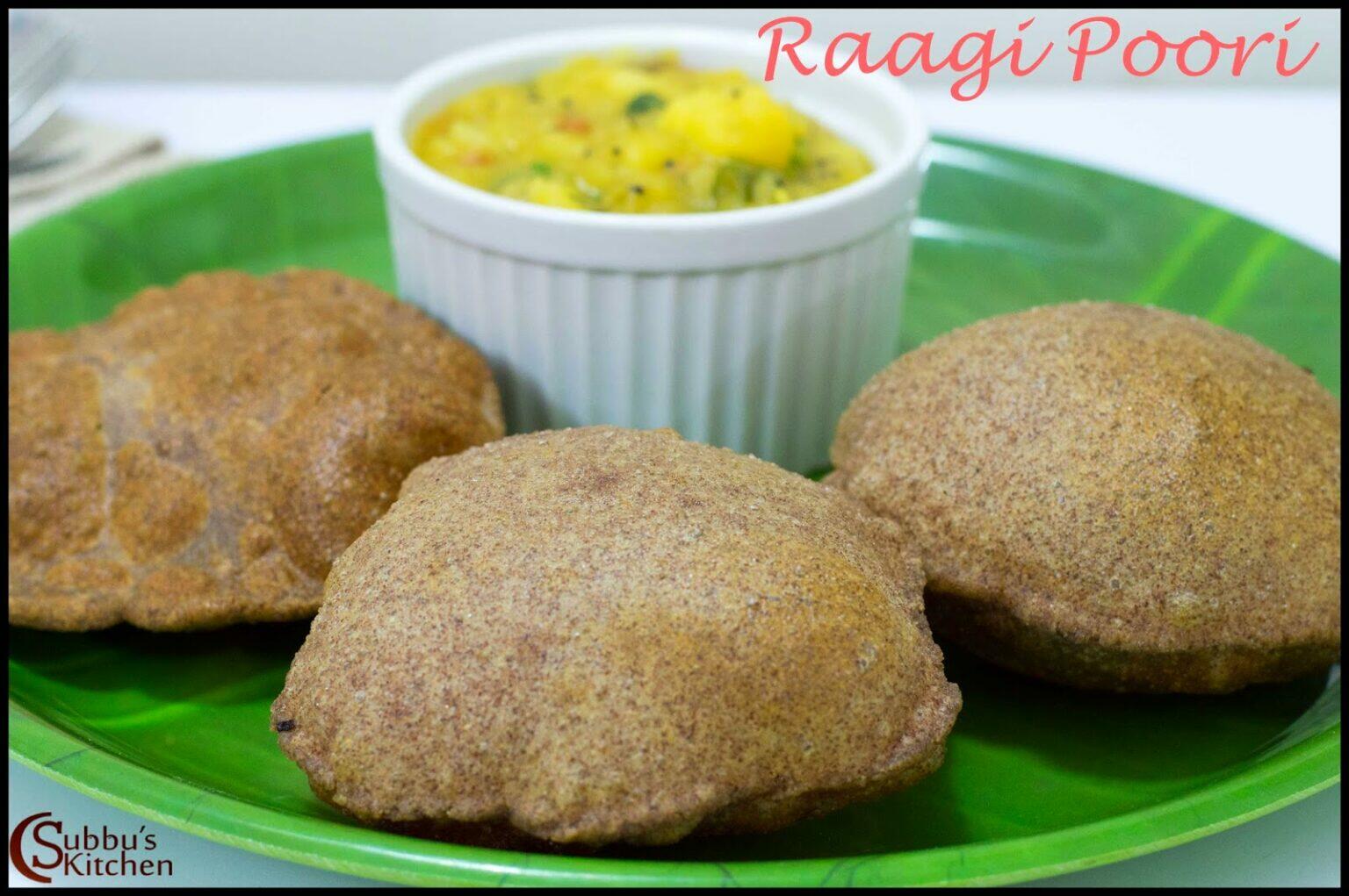 Ragi Poori Recipe | Finger Millet Poori Recipe | Kezhvaragu Poori ...