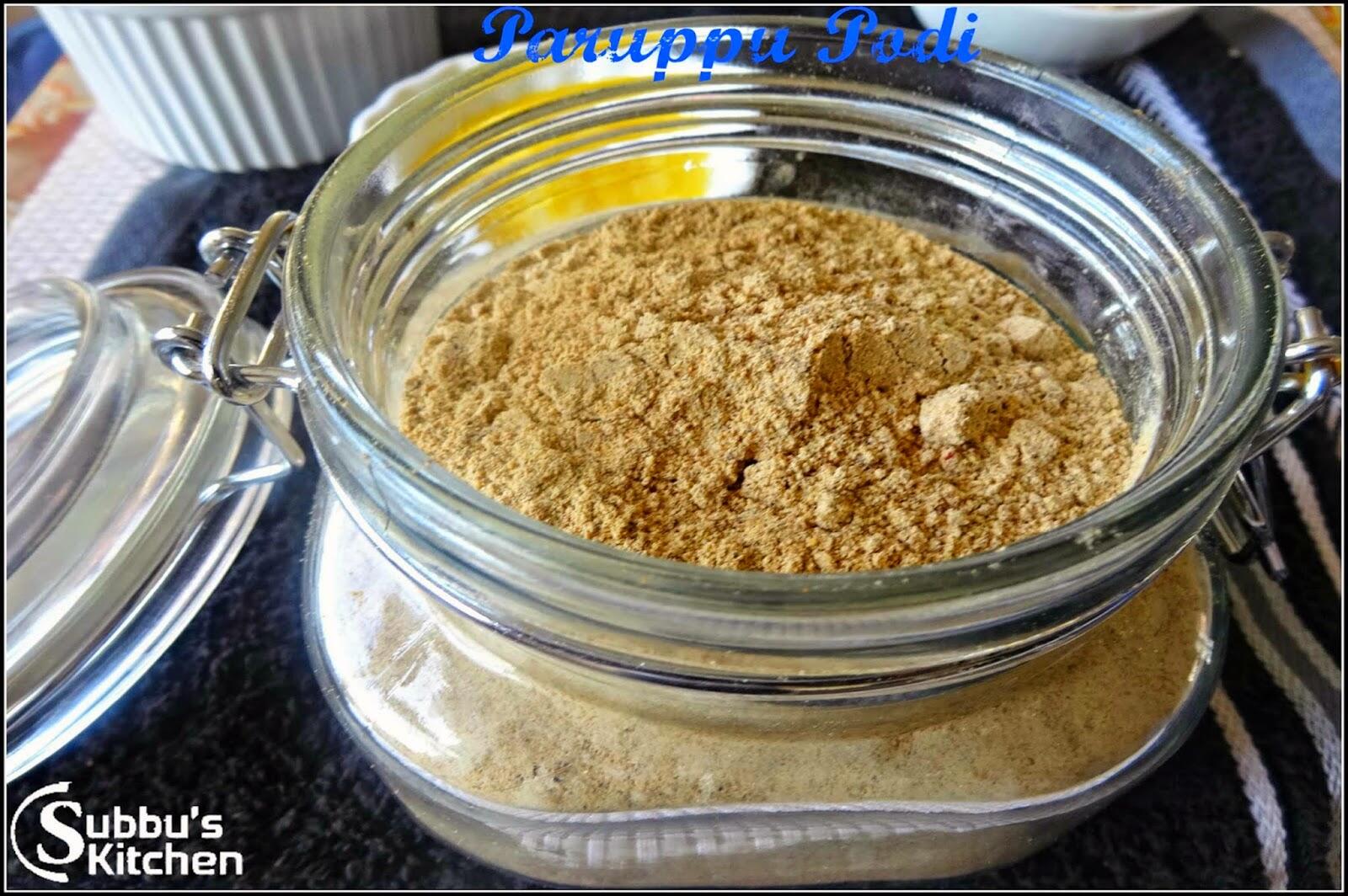 Paruppu Podi - Subbus Kitchen
