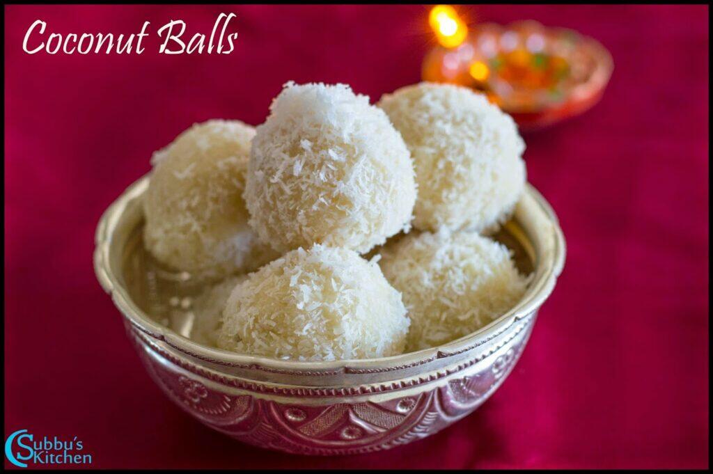 Coconut Balls Recipe | Bengali Coconut Ladoo using Condensed Milk ...