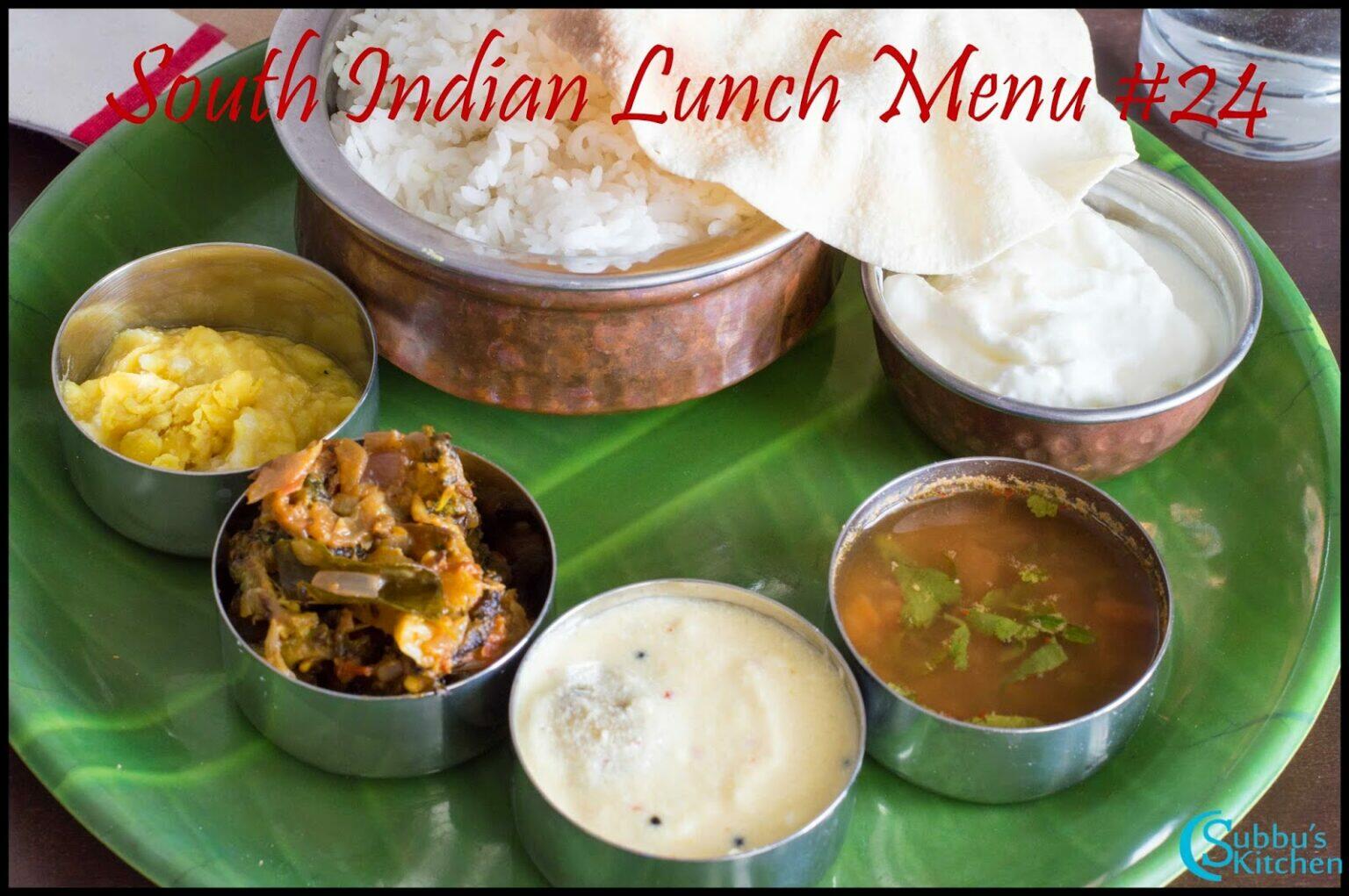 South Indian Lunch Menu 24 - Paruppu Urundai Mor Kuzhambu, Kalyana ...