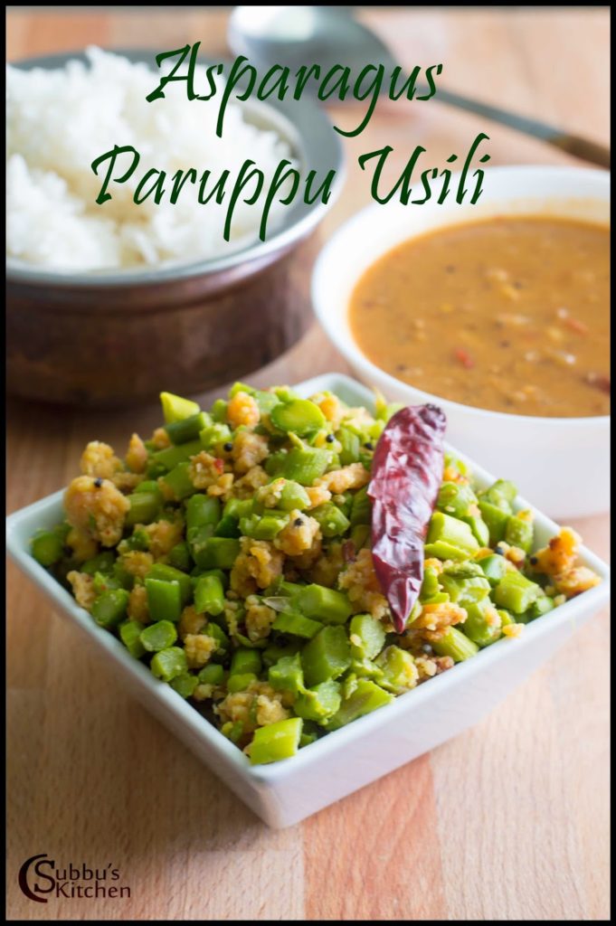 Asparagus Paruppu Usili Recipe - Subbus Kitchen