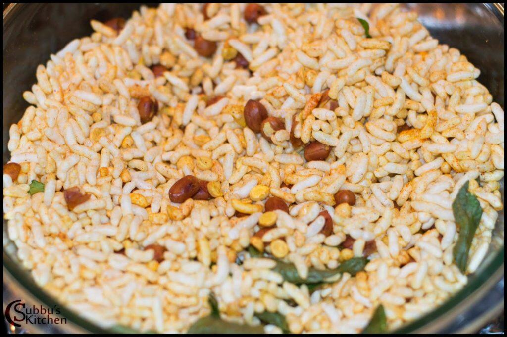 Masala Pori Recipe | Spicy Puffed Rice Recipe - Subbus Kitchen