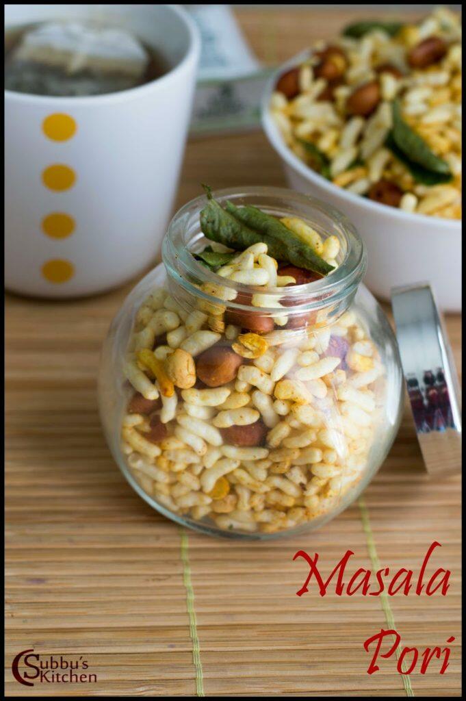 Masala Pori Recipe | Spicy Puffed Rice Recipe - Subbus Kitchen