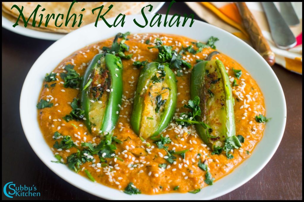 Mirchi Ka Salan Recipe | Stuffed Spicy Jalapeno Curry Recipe - Subbus ...