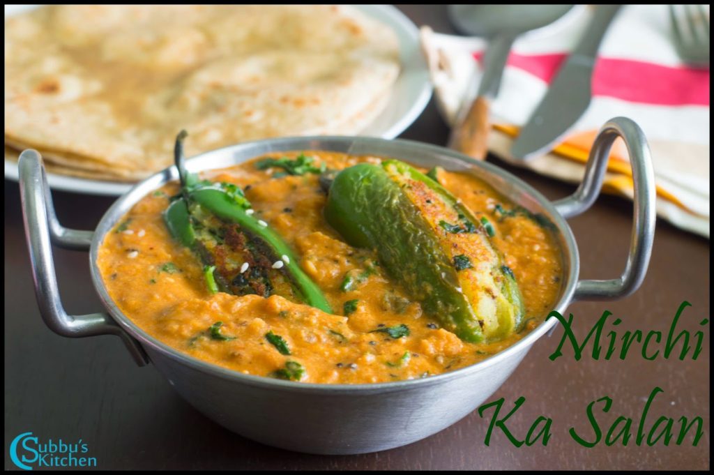 Mirchi Ka Salan Recipe | Stuffed Spicy Jalapeno Curry Recipe - Subbus ...