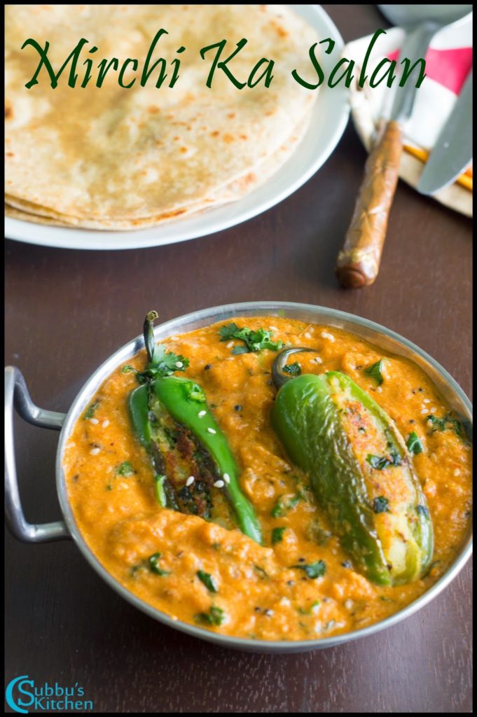 Mirchi Ka Salan Recipe | Stuffed Spicy Jalapeno Curry Recipe - Subbus ...