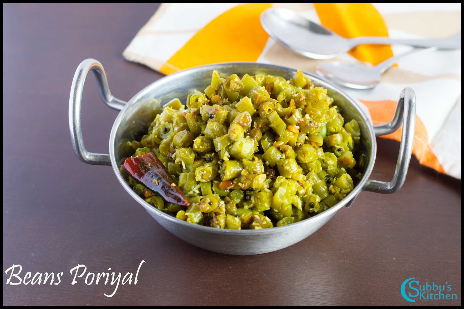 Beans Poriyal | Beans Curry - Subbus Kitchen