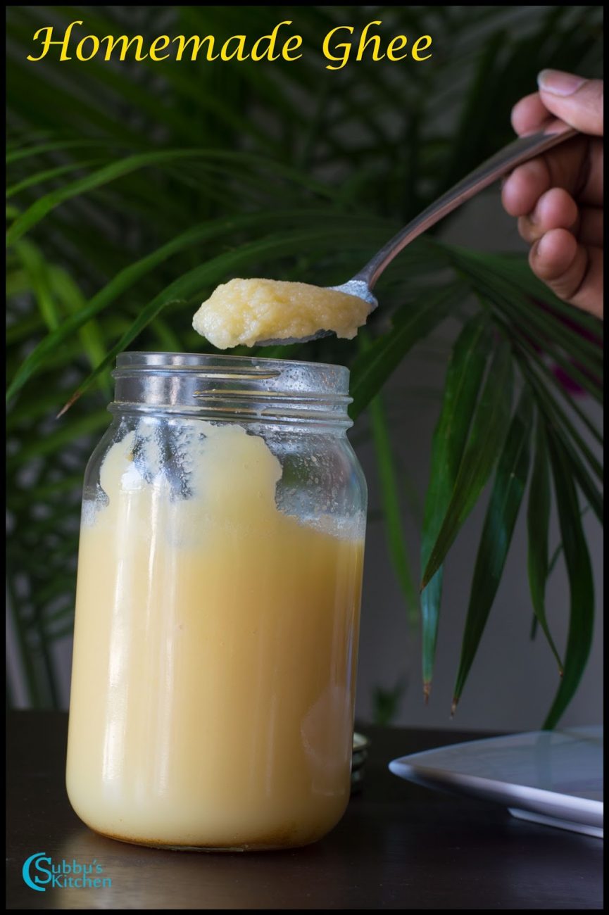 Homemade Ghee | How to make Homemade Ghee - Subbus Kitchen