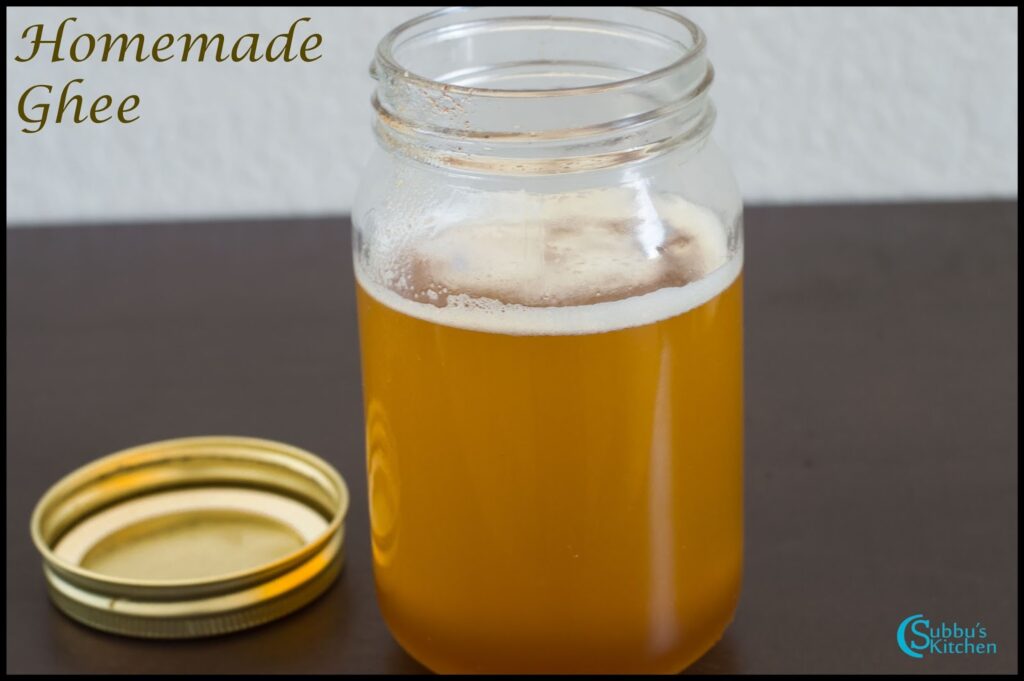 Homemade Ghee | How to make Homemade Ghee - Subbus Kitchen