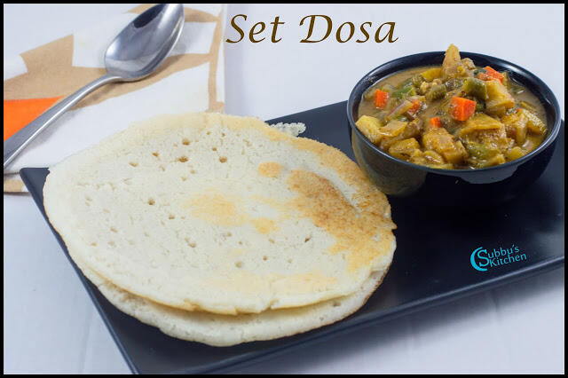Set Dosa Recipe - Subbus Kitchen
