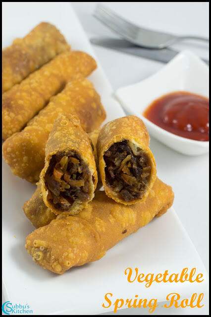 Vegetable Spring Roll Recipe - Subbus Kitchen
