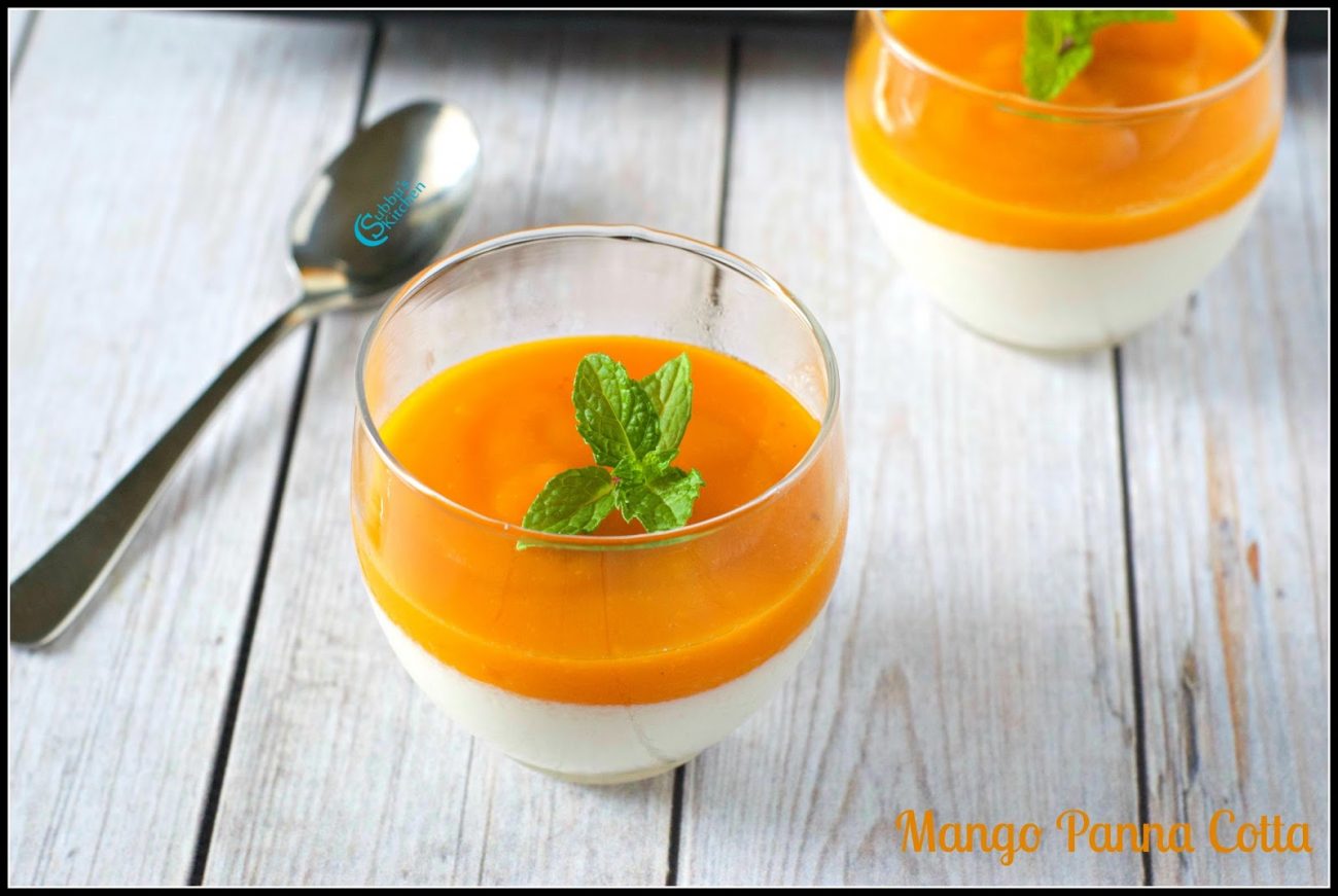 Mango Coconut Panna Cotta Recipe - Subbus Kitchen