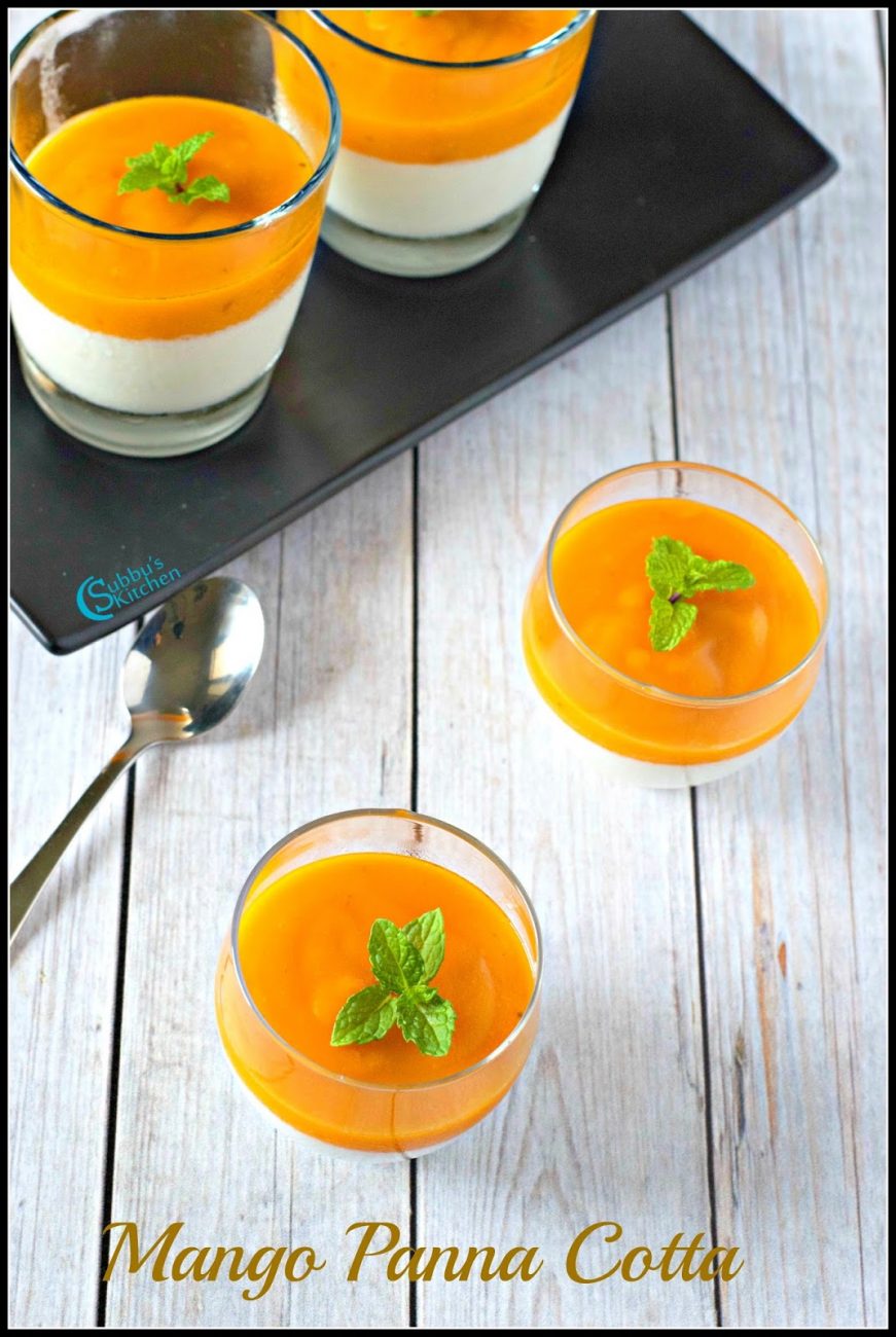 Mango Coconut Panna Cotta Recipe - Subbus Kitchen