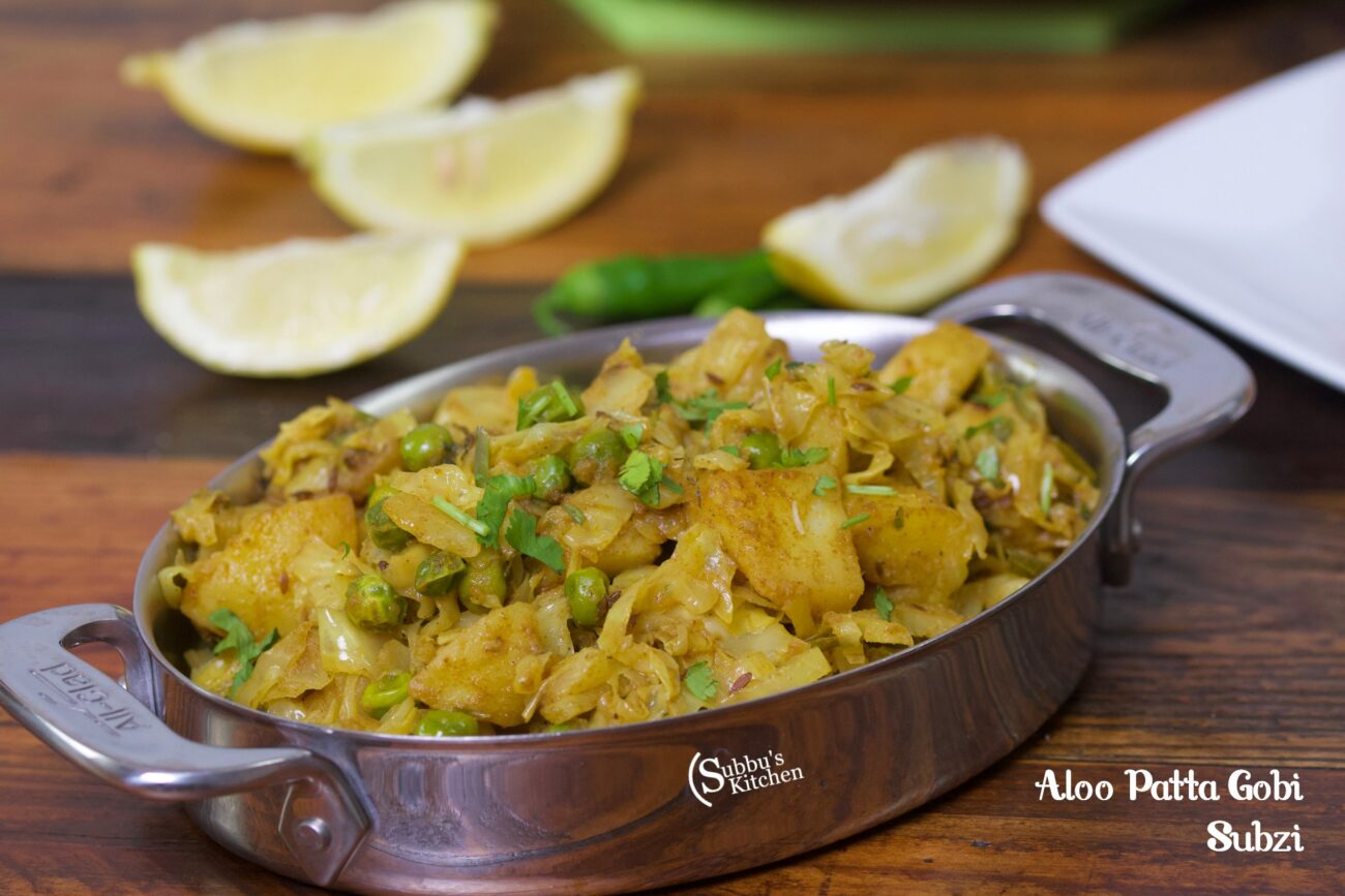 Aloo Patta Gobhi Curry / Potato Cabbage Stir Fry - Subbus Kitchen