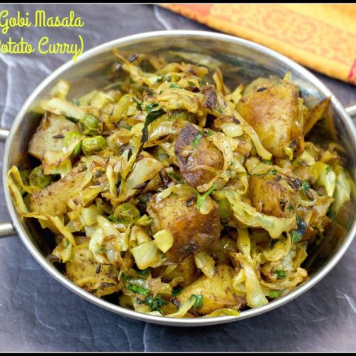 Aloo Patta Gobhi Curry / Potato Cabbage Stir Fry - Subbus Kitchen