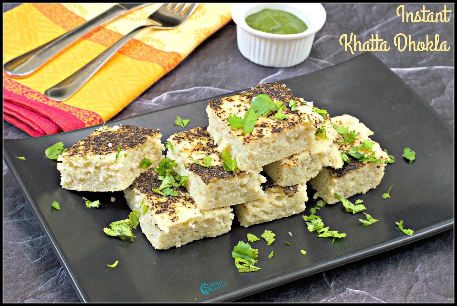 Instant Khatta Dhokla using Idli Batter Recipe - Subbus Kitchen