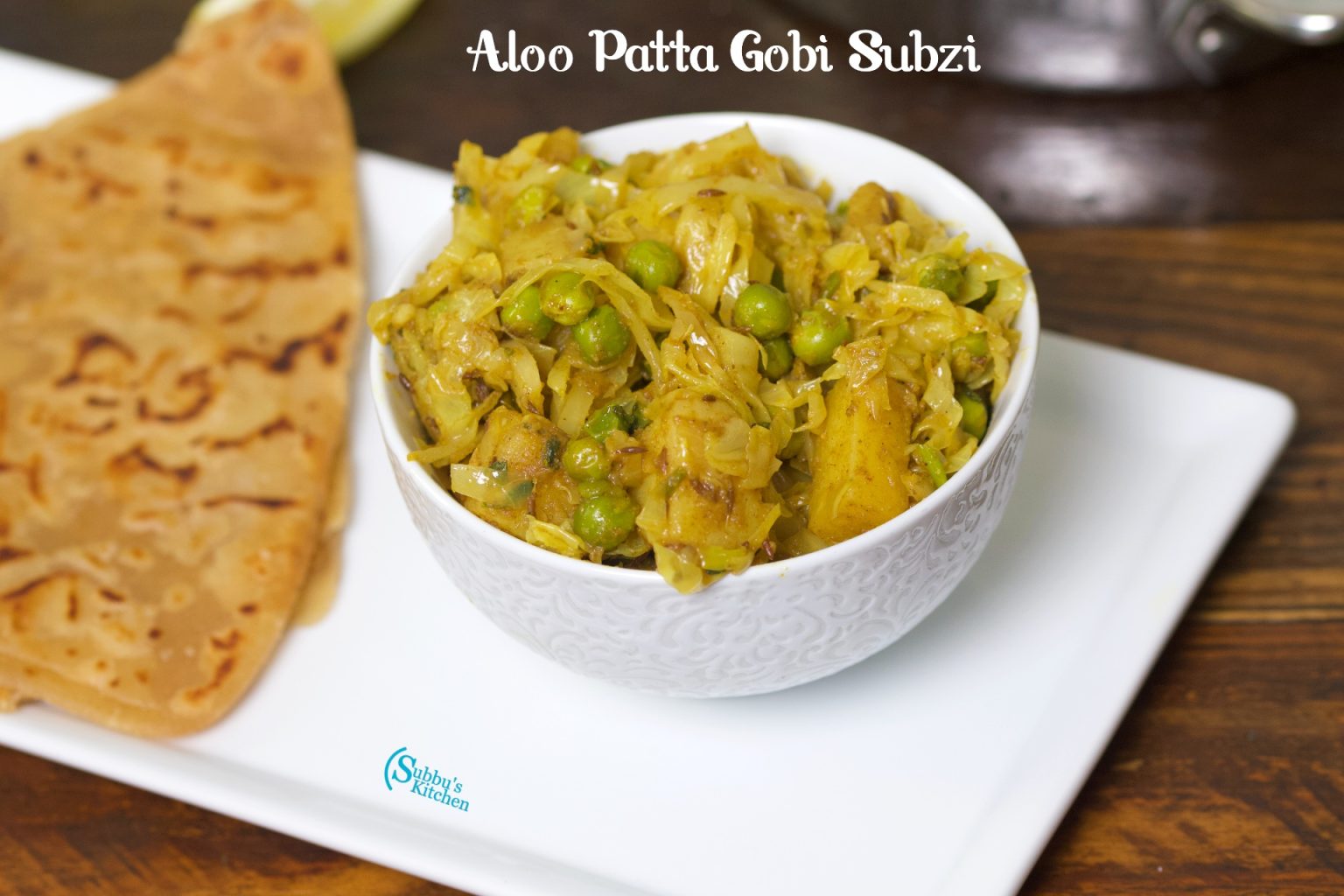 Aloo Patta Gobhi Curry / Potato Cabbage Stir Fry - Subbus Kitchen