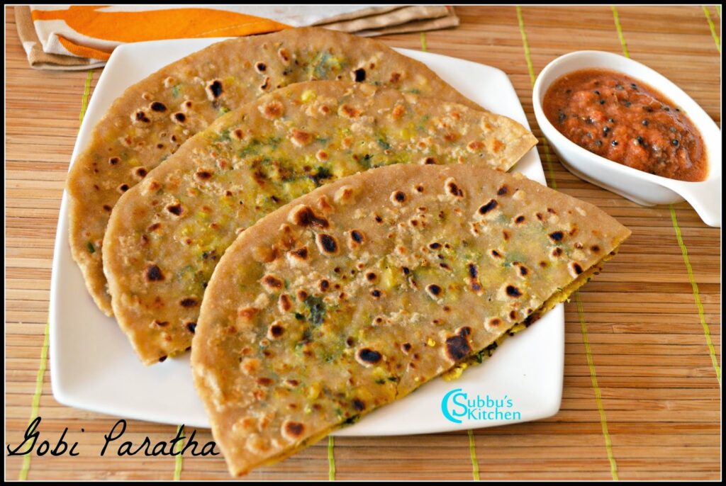 Gobi (Cauliflower) Paratha Recipe - Subbus Kitchen