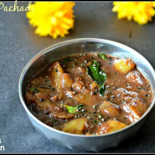 Raw Mango Pachadi Recipe | Mangai Pachadi Recipe - Subbus Kitchen