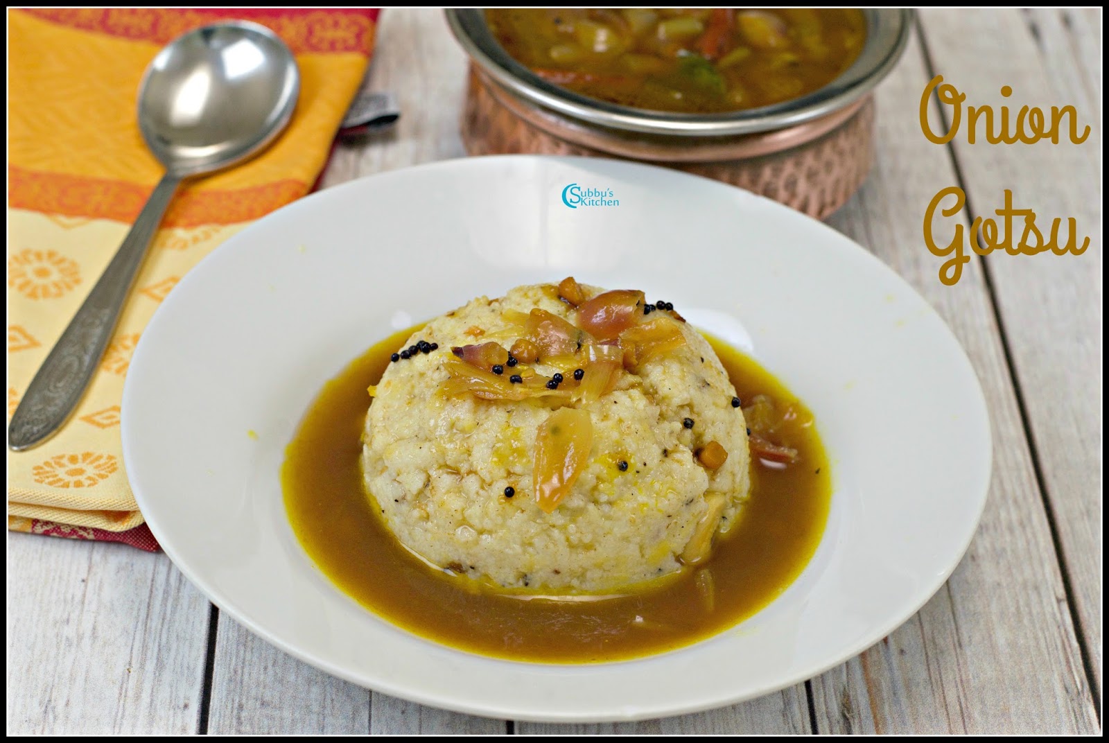 Onion Gotsu Recipe | Venkaya Kothsu Recipe - Subbus Kitchen